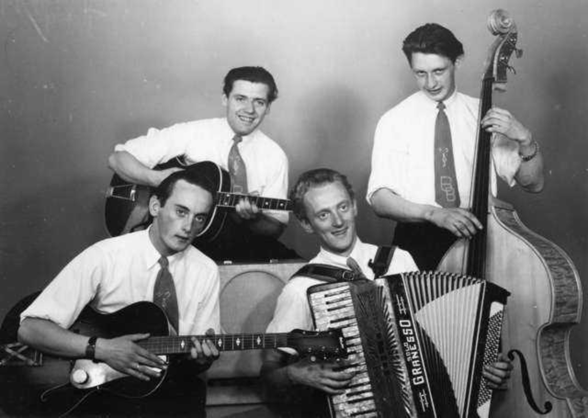 Odd Bjørklunds gruppe. Olav Hansen, Odd Bjørklund, Gunnar Edvardsen ...
