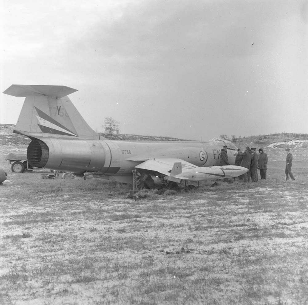 F-104-G Starfighter med kjennetegn FN-Y og tail nr. 17758, tilhørende ...