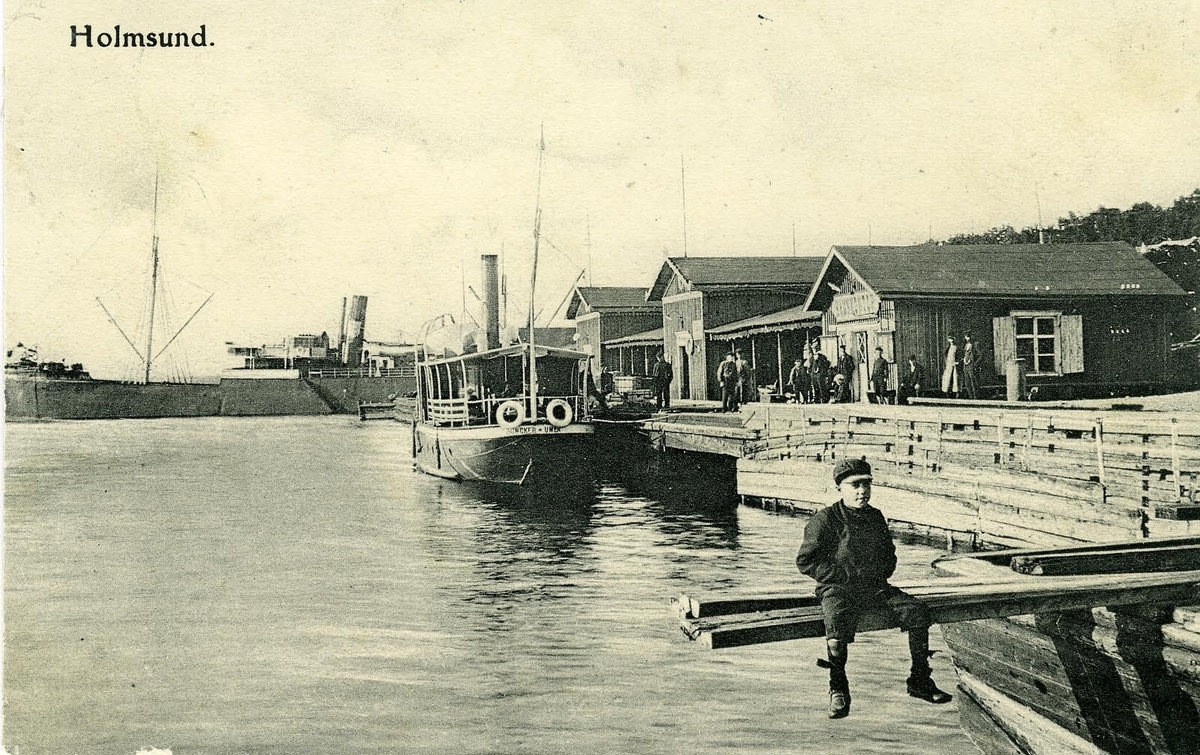 Holmsunds hamn i början av 1900-talet. - Sjöhistoriska museet ...