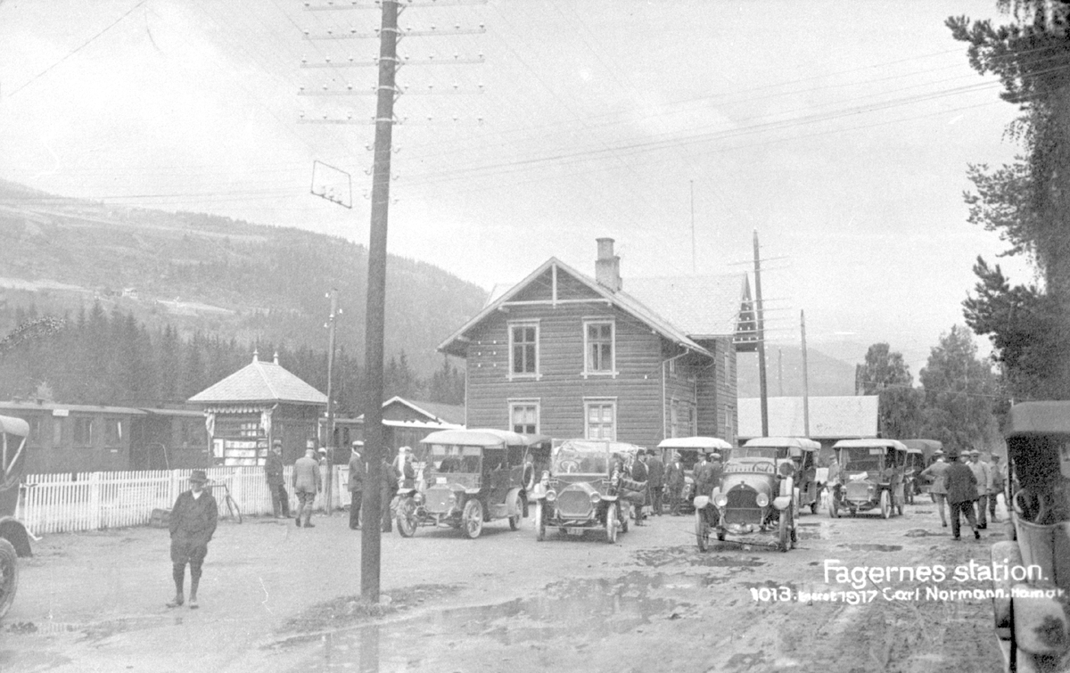 Fagernes Stasjon år 1917 - Valdres Folkemuseum / DigitaltMuseum