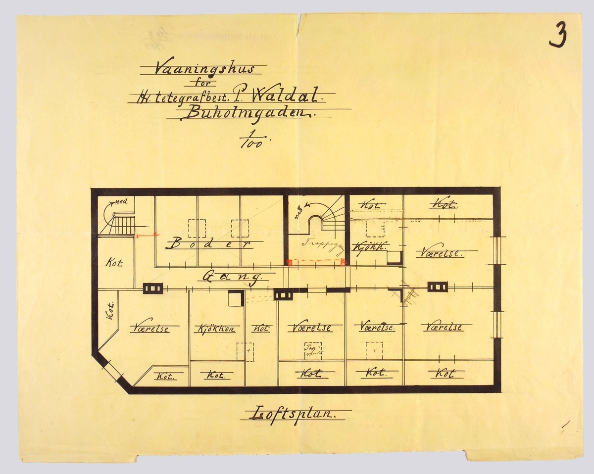 Planer til vaaningshus og bageribygning for Hr. Telegrafbestyrer P ...