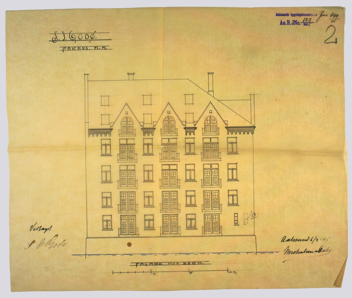 S. J. Godø, sjøpakhus [Arbeidstegning] - Jugendstilsenteret og KUBE ...