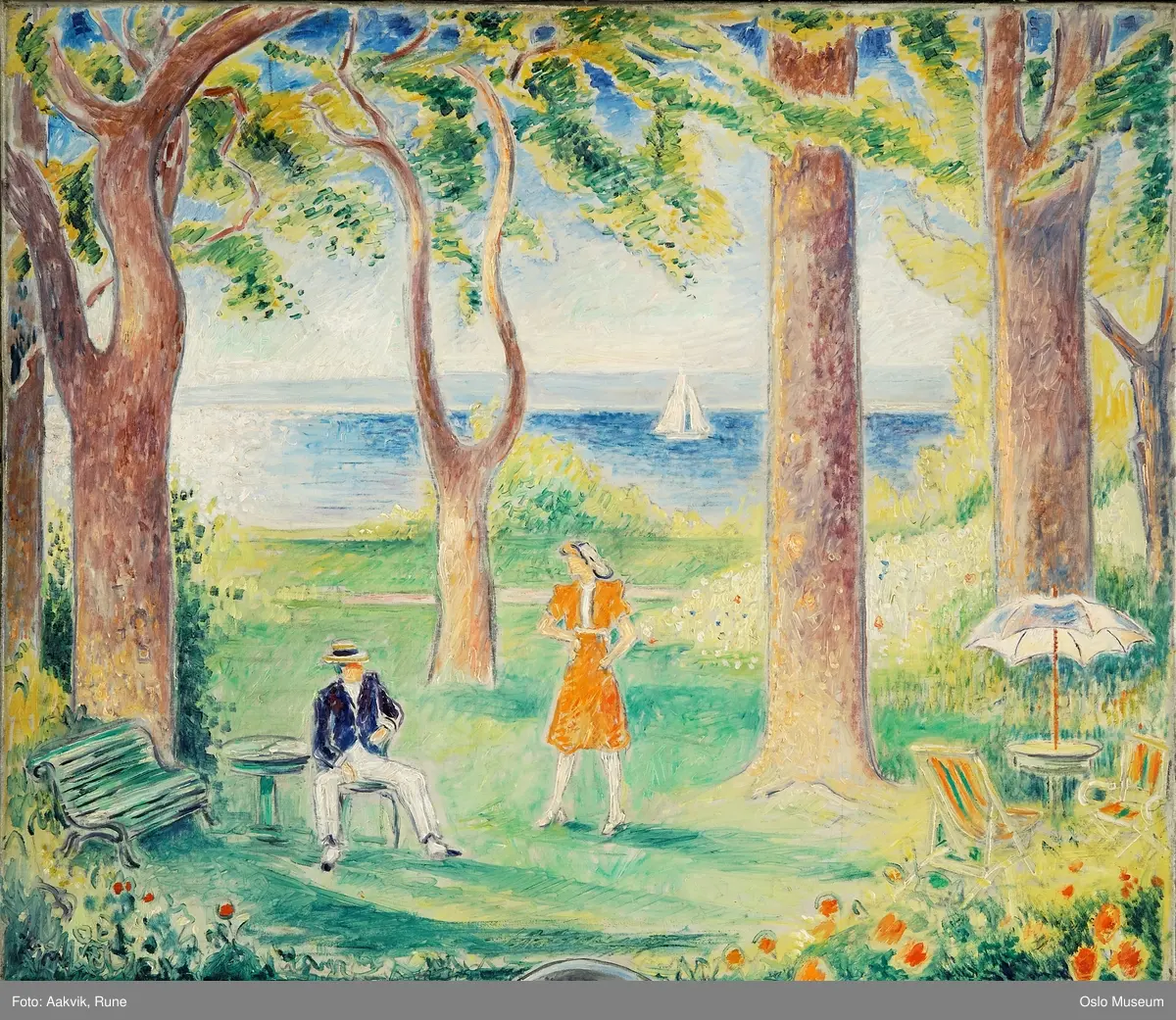 Sceneskisse til Gerts have [oljemaleri] - Oslo Museum / DigitaltMuseum
