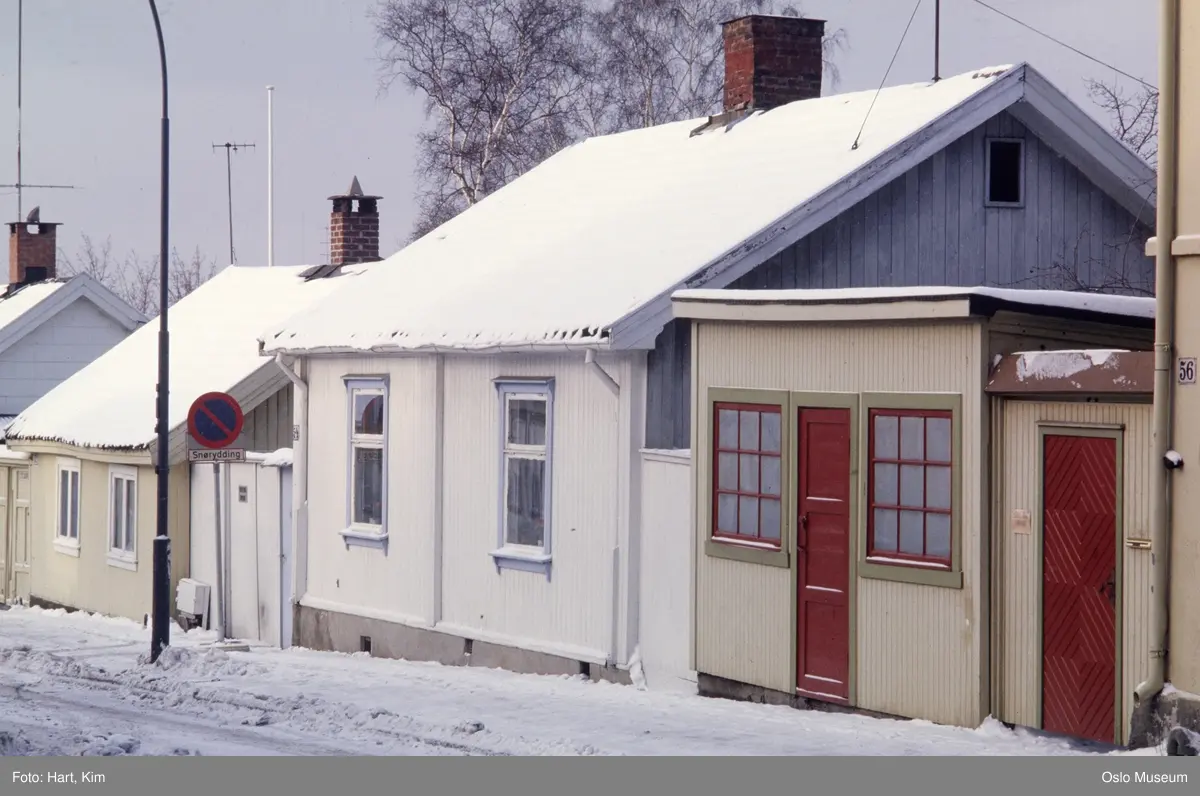 Vinter i Vålerenggata. - Oslo Museum / DigitaltMuseum