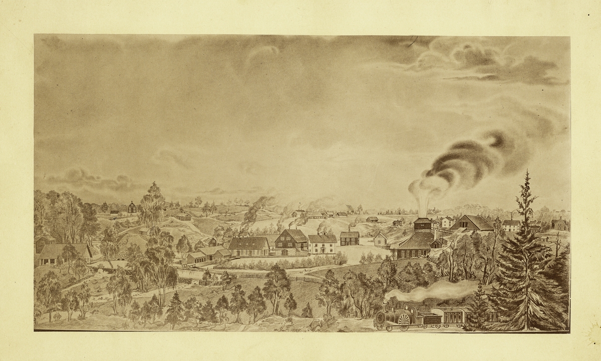 Torps bruk, Moheda, ca 1870. Avfotograferad teckning. - Kulturparken ...