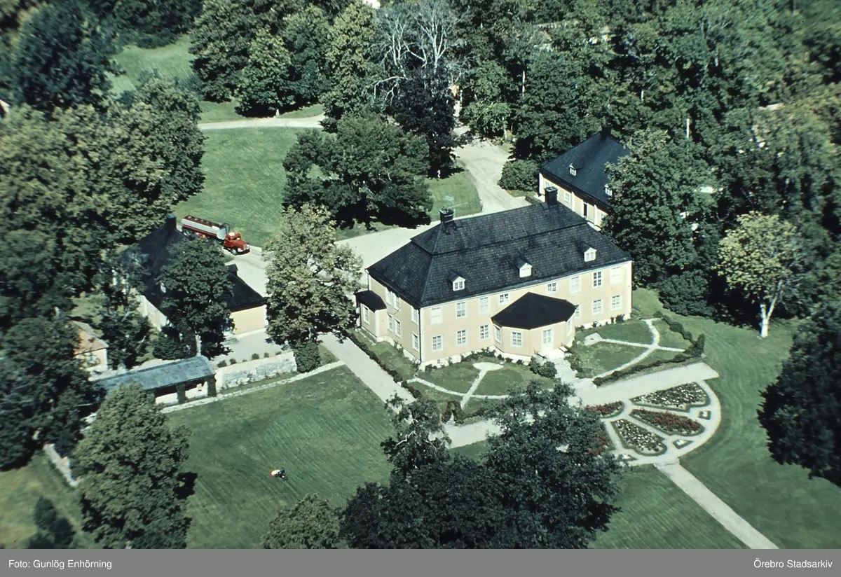 Flygbild över Bystad Herrgård, 1980-tal - Örebro Stadsarkiv ...