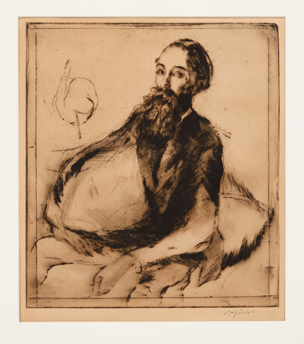 Redaktör John Lindström [Torrnålsgravyr] - Dalarnas museum / DigitaltMuseum