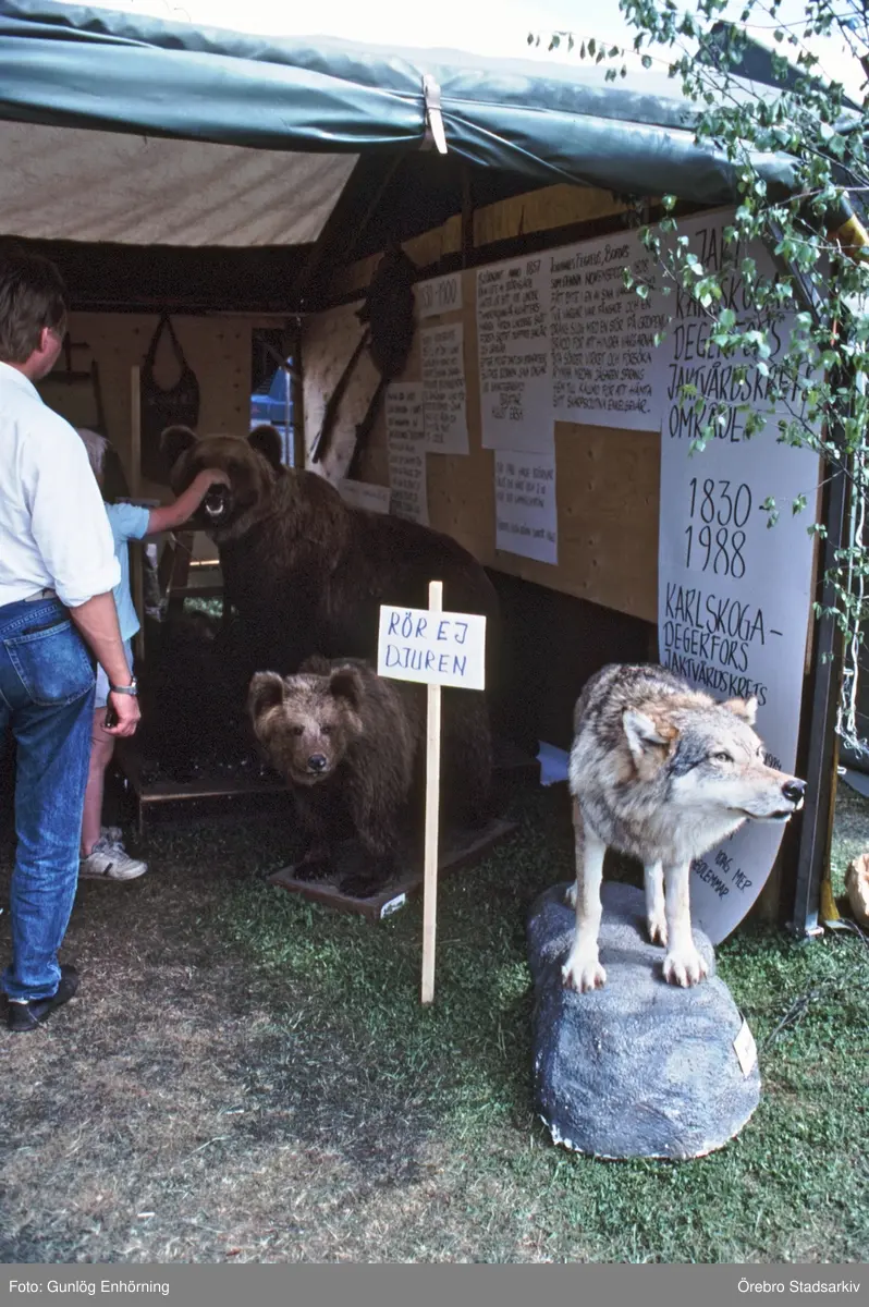 Utställning av uppstoppade djur på vildmarksmässan, 1988 - Örebro ...
