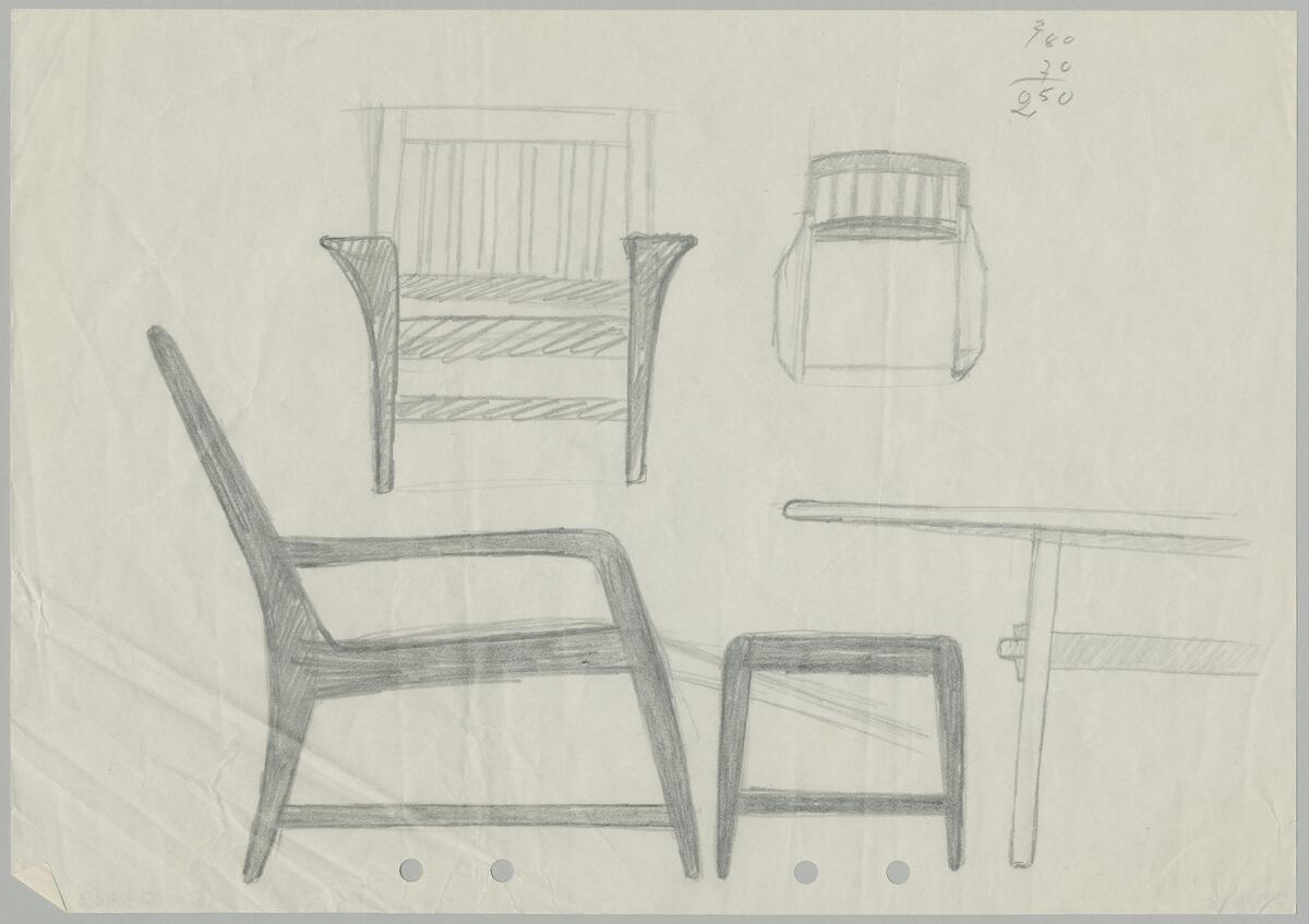 Stol [skiss] - Designarkivet / DigitaltMuseum