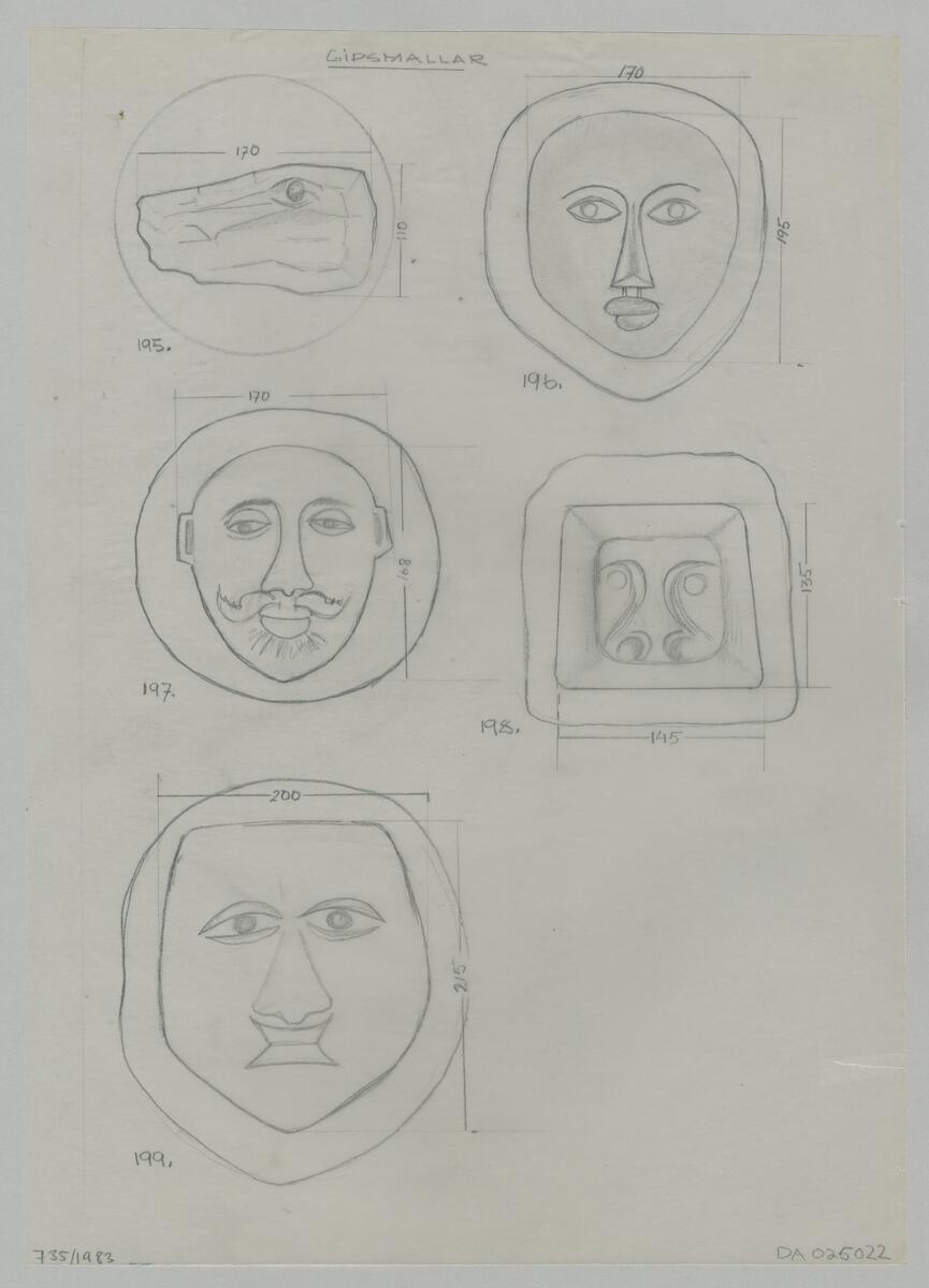 Gipsmallar [skiss] - Designarkivet / DigitaltMuseum
