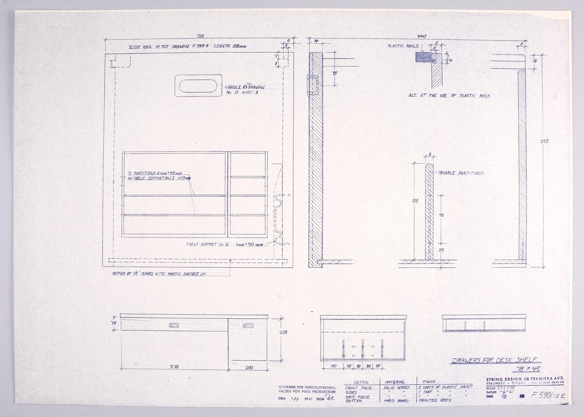 Lådor [ritning] - Designarkivet / DigitaltMuseum