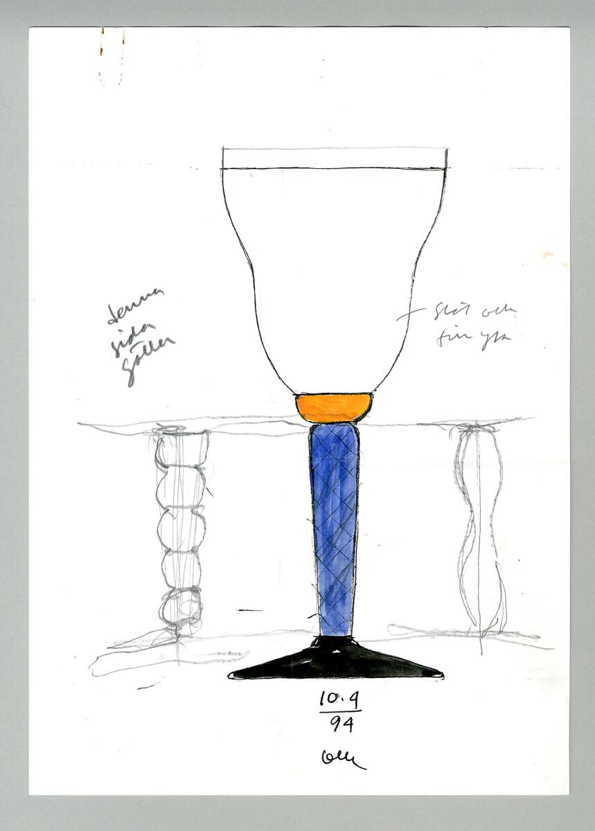 Glas [skiss] - Designarkivet / DigitaltMuseum