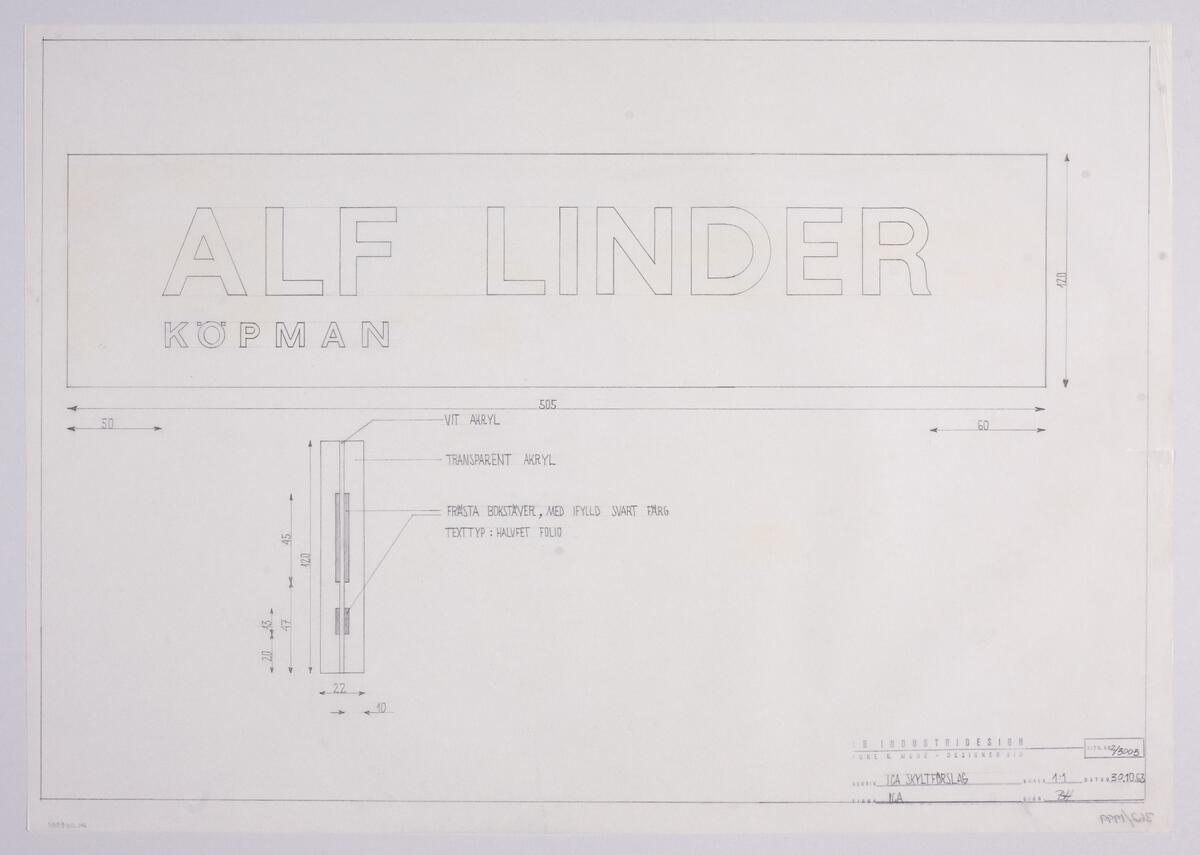 ICA-skyltar [ritning] - Designarkivet / DigitaltMuseum