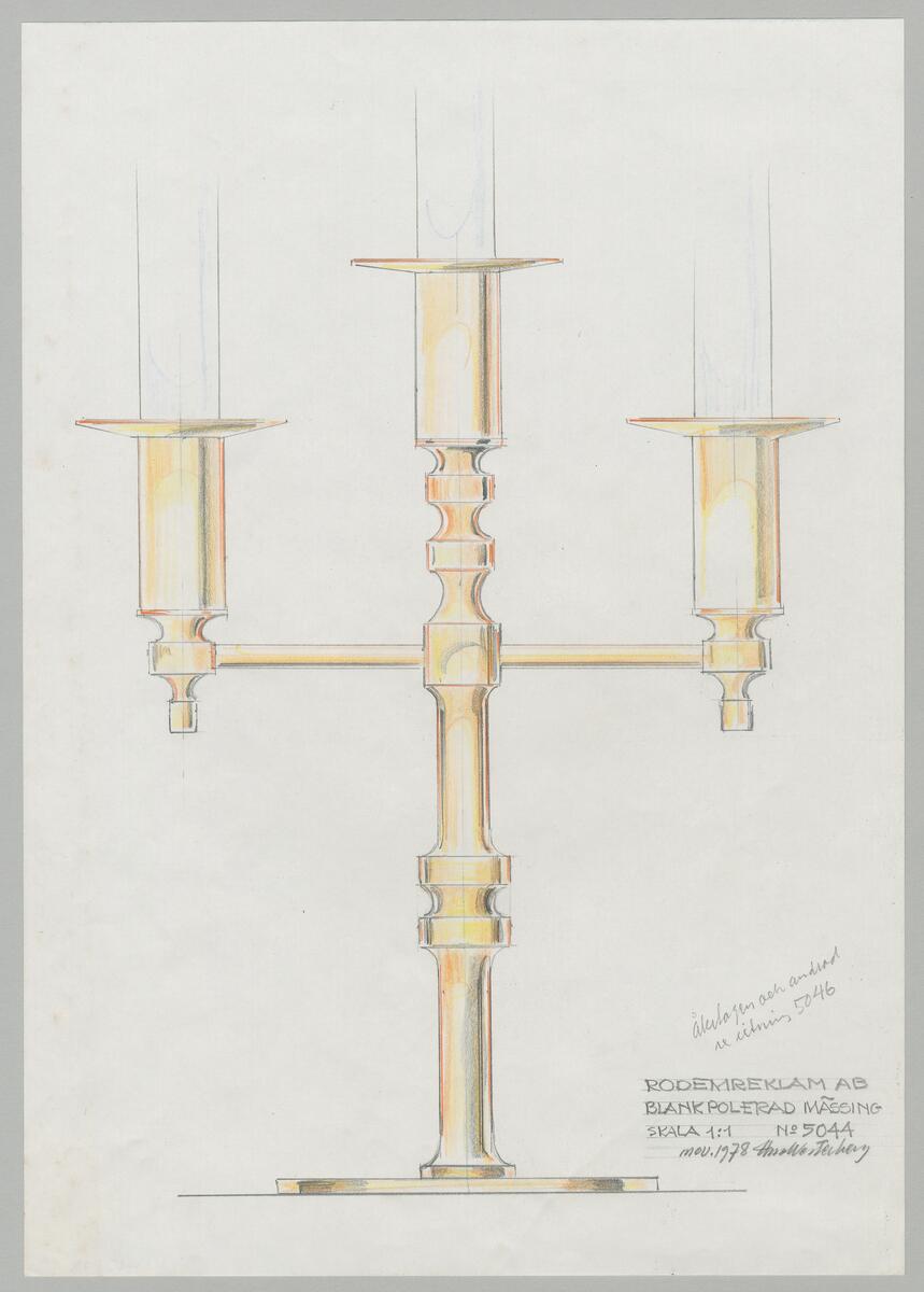 Ljusstake [skiss] - Designarkivet / DigitaltMuseum