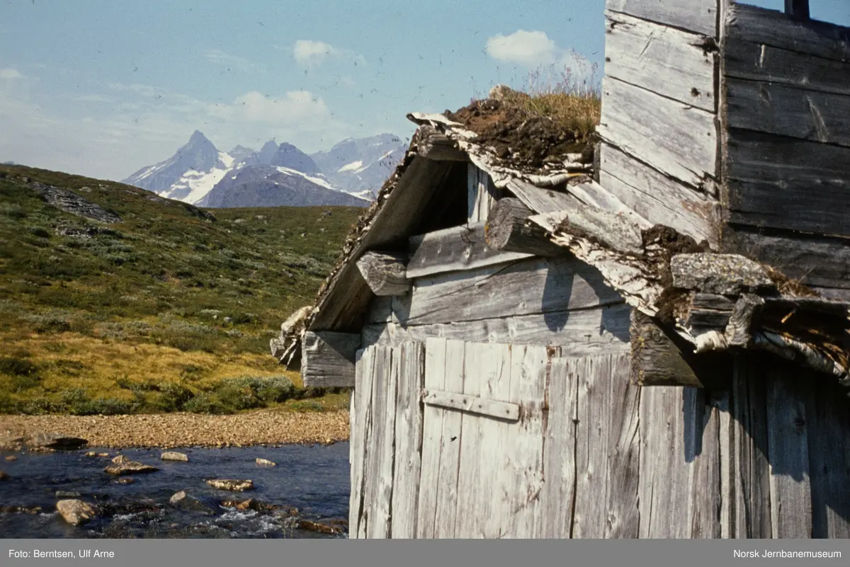 Gammel seter i Fleskedalen i Årdal - Norsk Jernbanemuseum / DigitaltMuseum