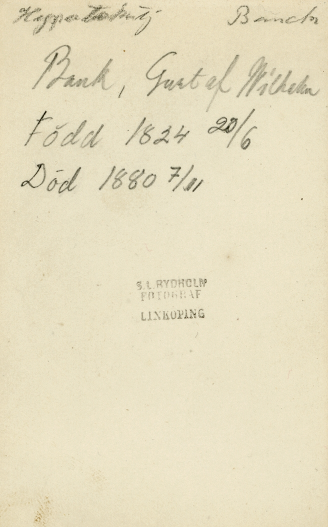 Gustaf Wilhelm Bank (1824-1880) - Östergötlands museum / DigitaltMuseum