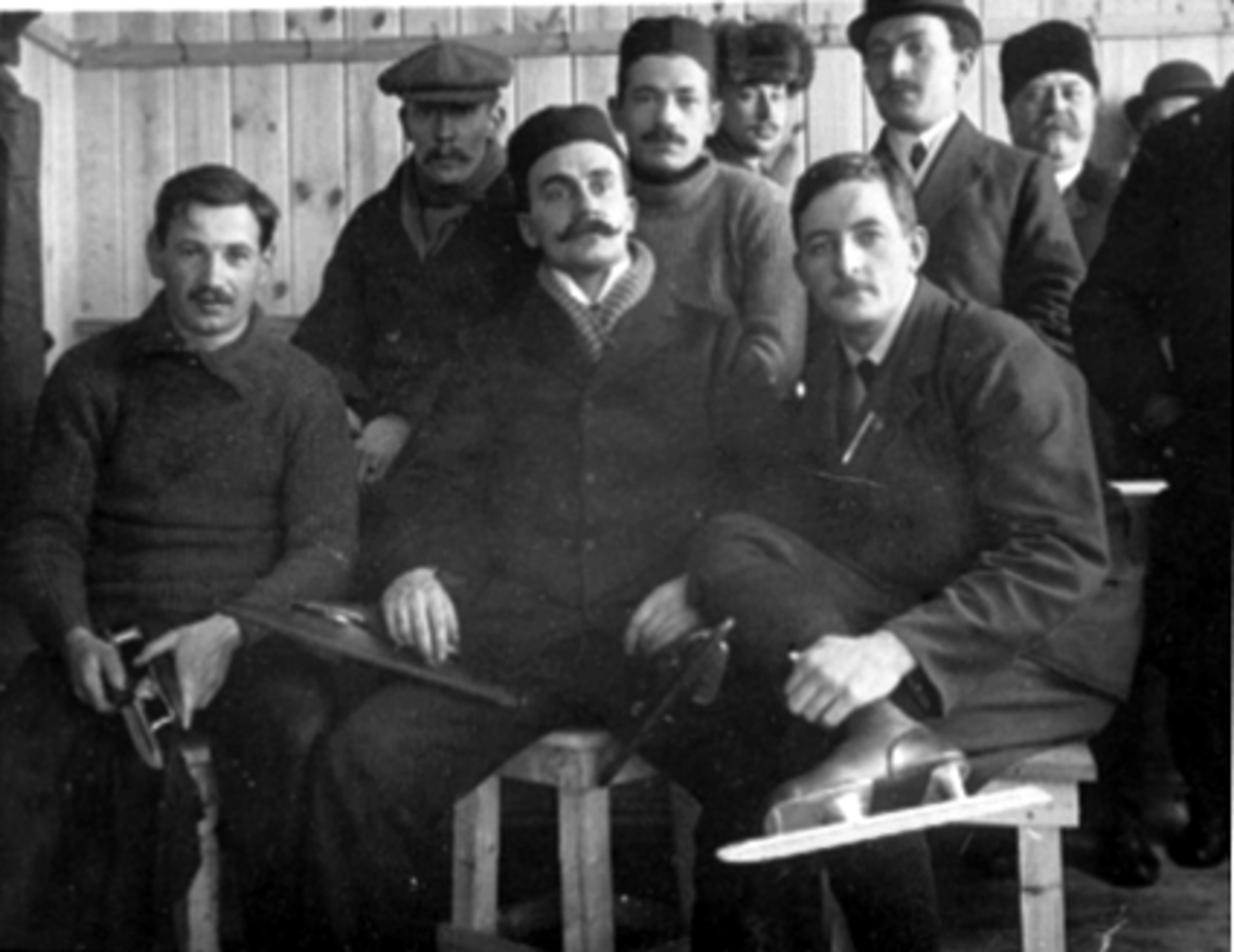 Postkort, Hamar Europamesterskap på skøyter 1911, EM 1911, deltakere ...