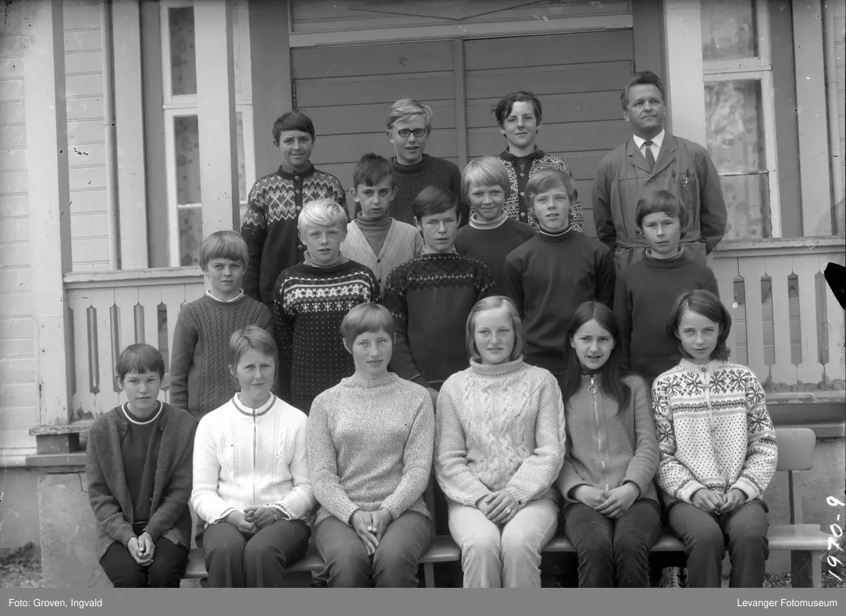 Skolebilde Fra Folkeskole Stiklestad Skole Levanger Fotomuseum