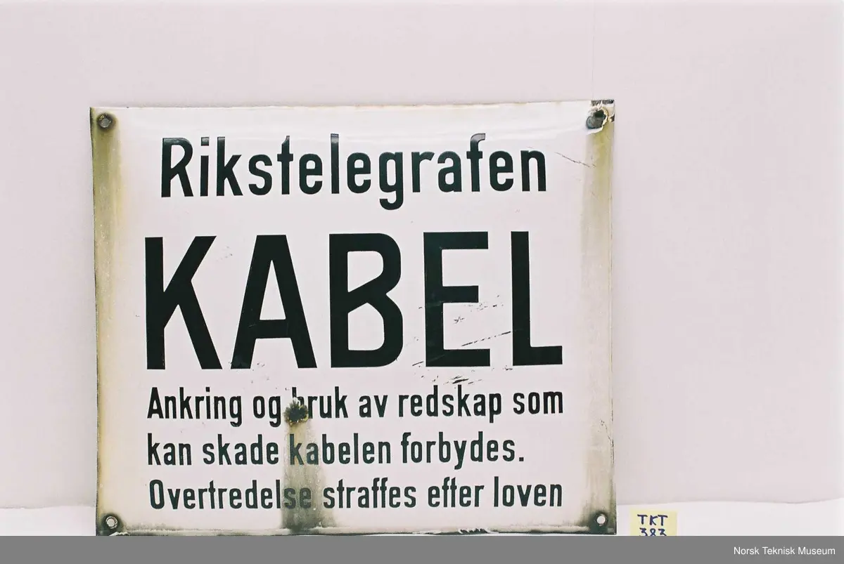 Skilt - Norsk Teknisk Museum / DigitaltMuseum