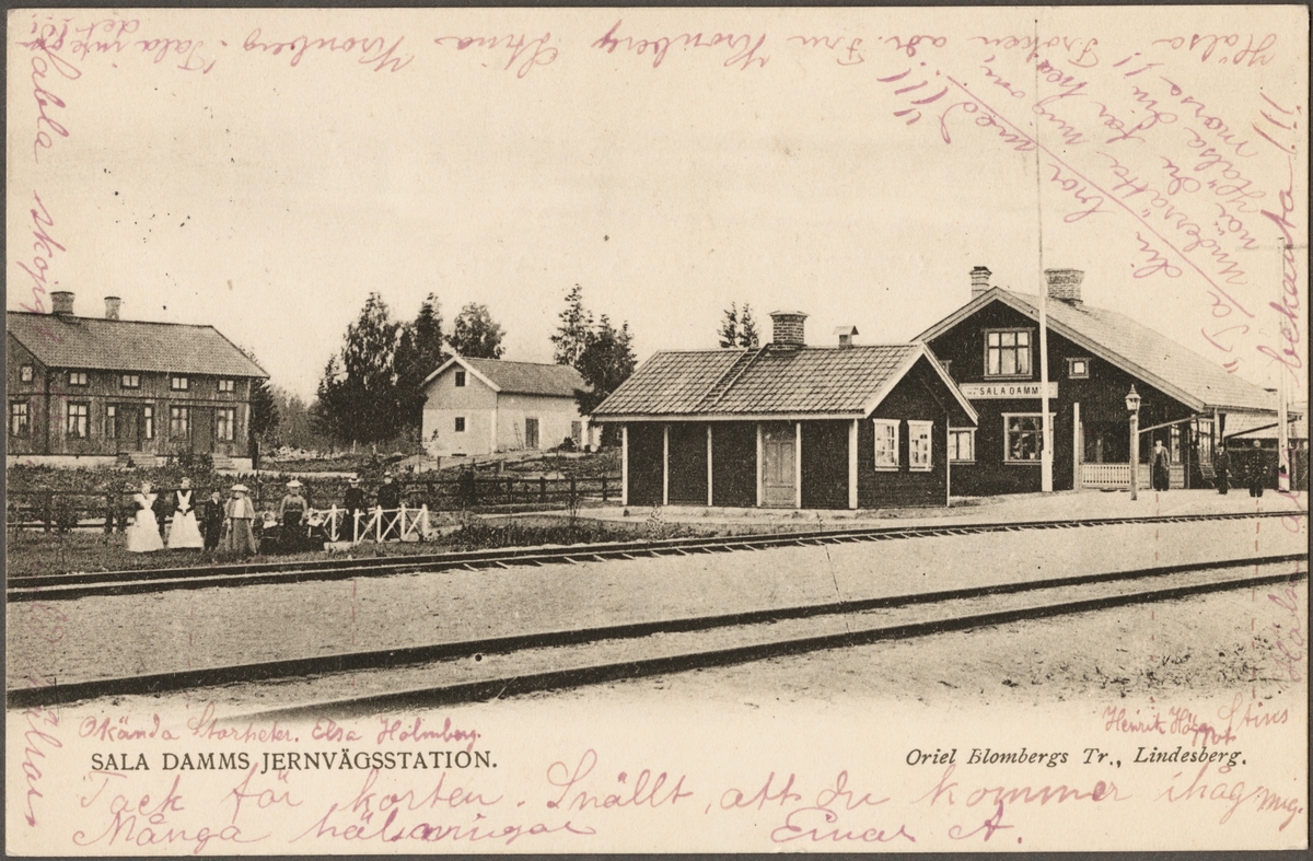 Sala station omkring förra sekelskiftet. - Järnvägsmuseet / DigitaltMuseum