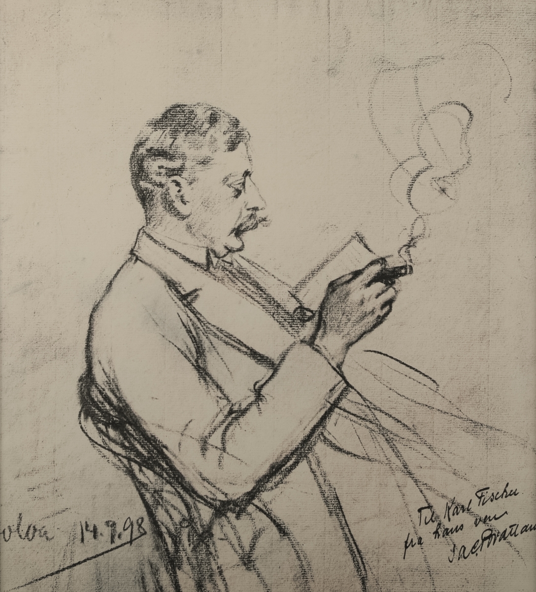 Bibliotekar Karl Fischer [Kulltegning] - Stortingets kunstsamling ...