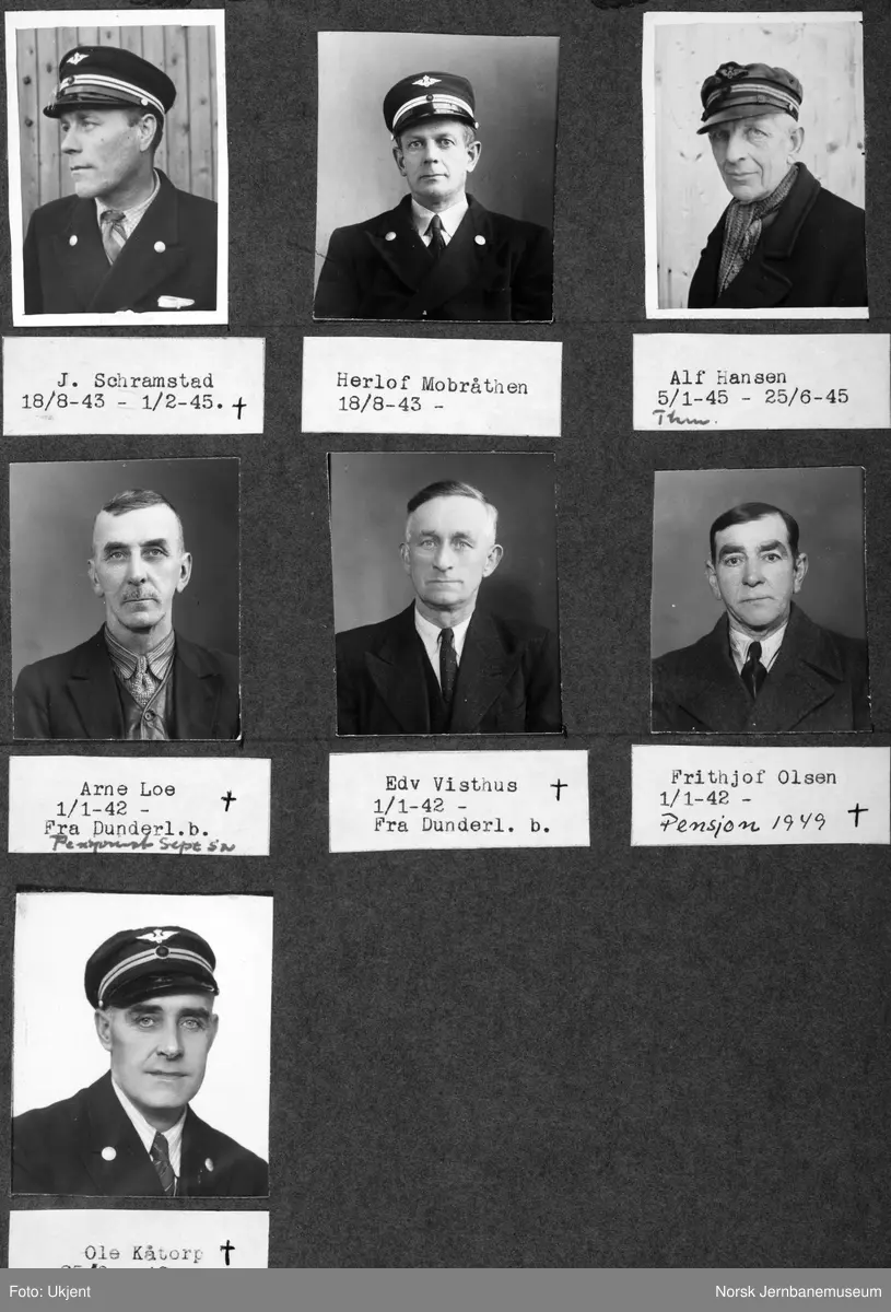 Personalbilder fra Mo i Rana stasjon : lokomotivførerne Schramstad ...