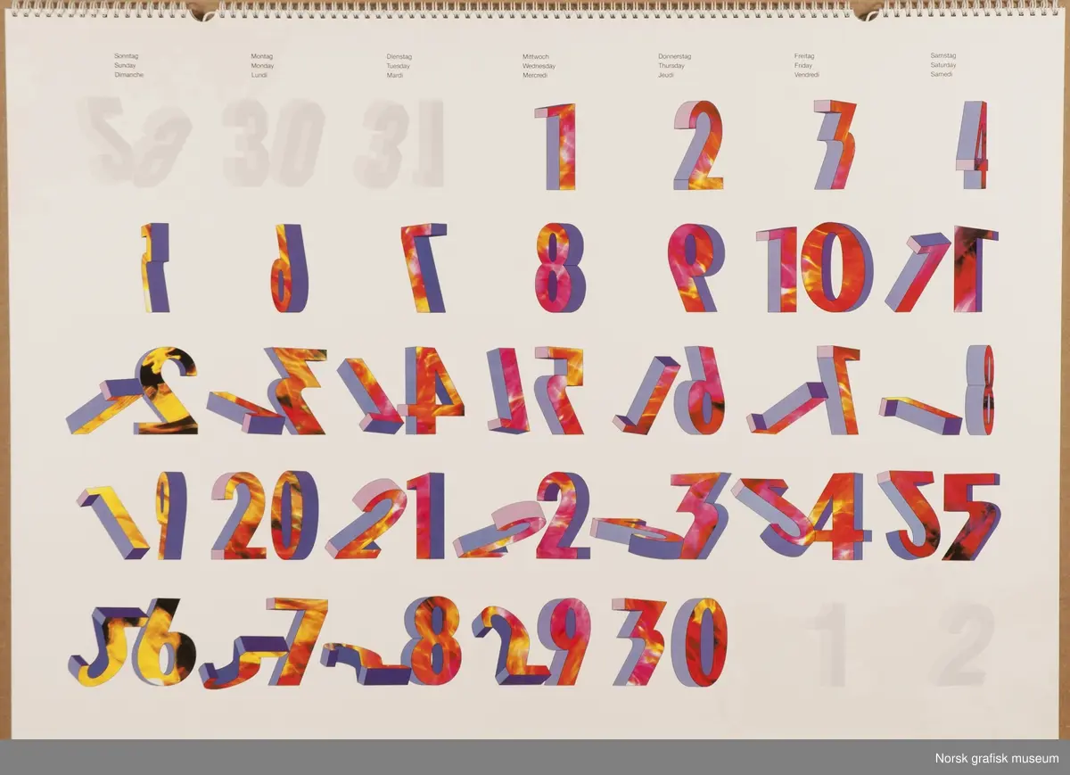 Kalender - Norsk grafisk museum / DigitaltMuseum