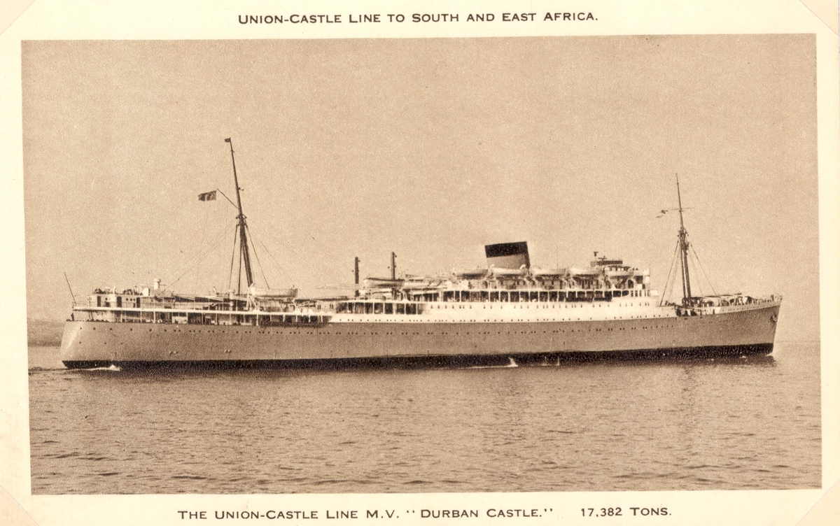 Union Castle Lines fartyg MV Durban Castle. - Kalmar läns museum ...