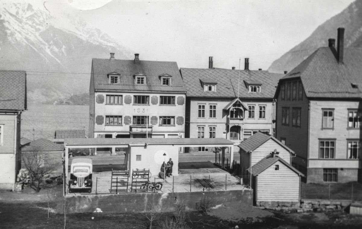 Odda sentrum ved Rymbelen. - Kraftmuseet / DigitaltMuseum