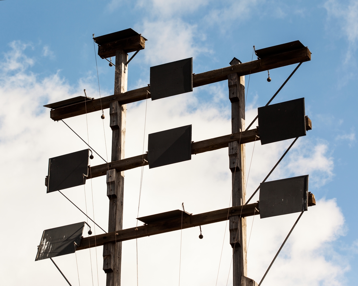 Optisk telegraf, stod på Gärdet. - Tekniska museet / DigitaltMuseum