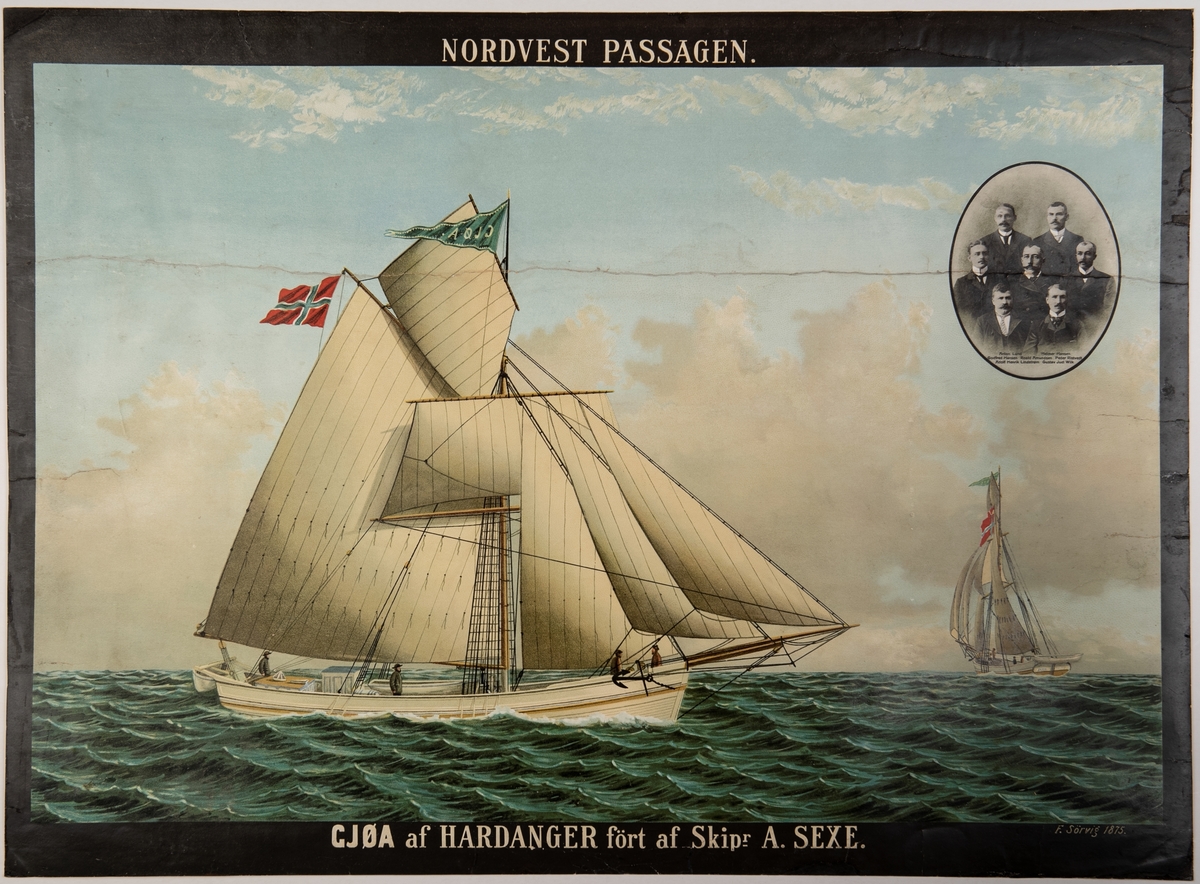 Jakt 'Gjøa' af Hardanger [Litografi] - Norsk Maritimt Museum ...