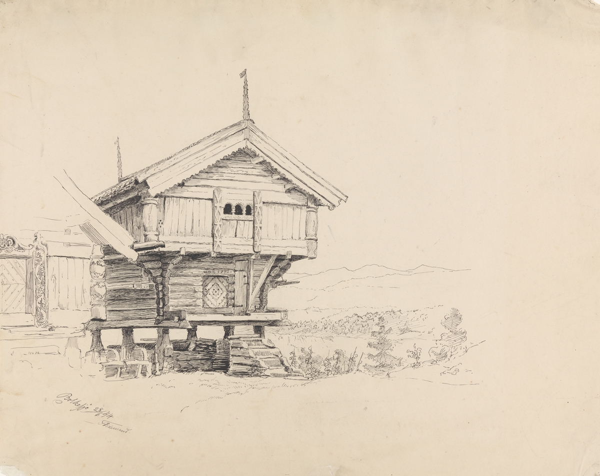 Stabbur, Bolkesjø [Tegning] - Nasjonalmuseet, billedkunstsamlingene ...