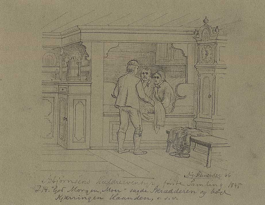 Signe dagen, mor, sa skredderen og bau kjerringa hånda [Illustrasjon ...