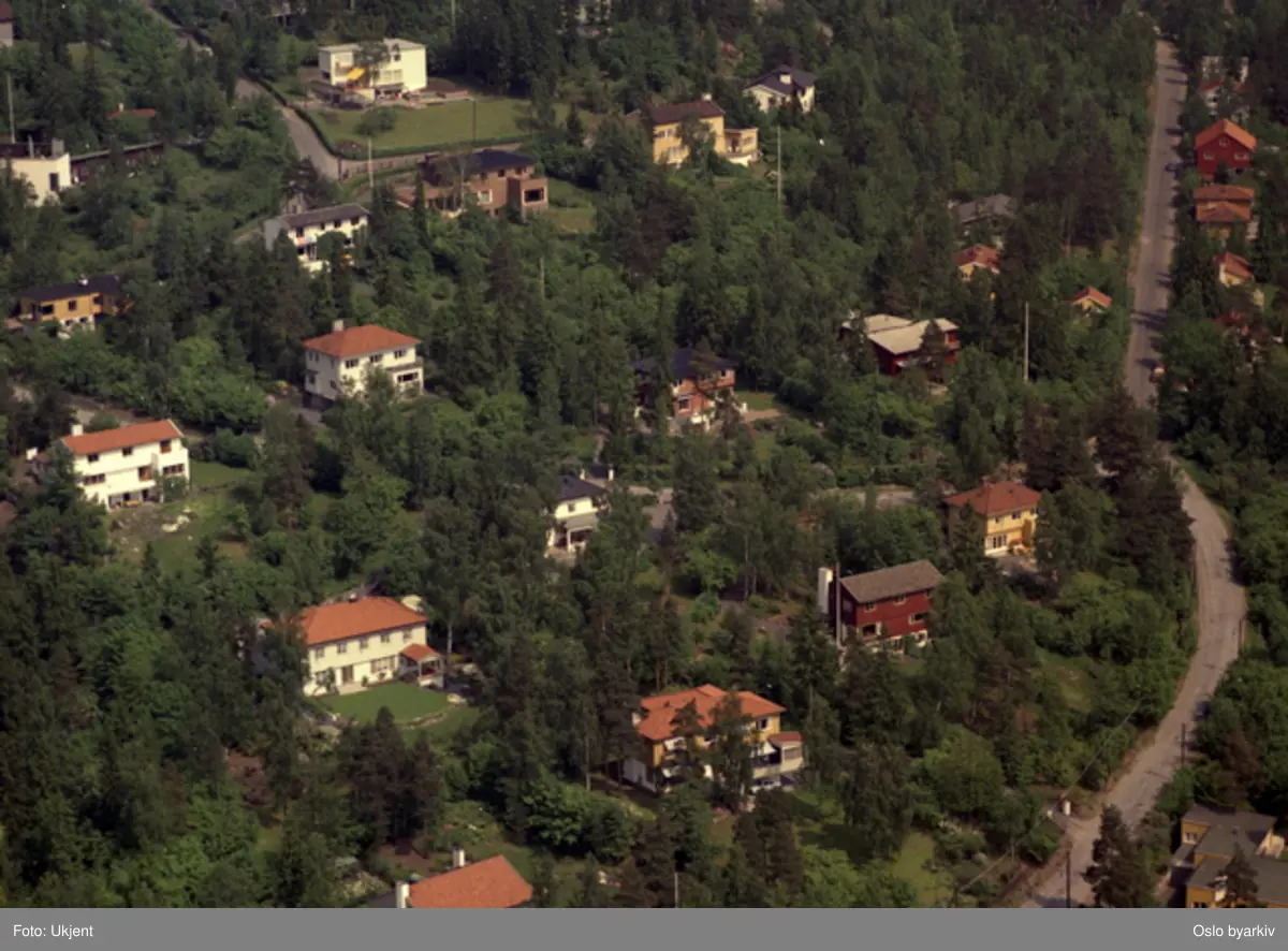 Villabebyggelse Hoffsjef Løvenskiolds vei. (Flyfoto) - Oslo byarkiv ...